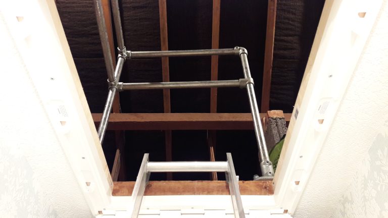 Loft Hatch Guardrail for Safe Access - Modular Metal Store